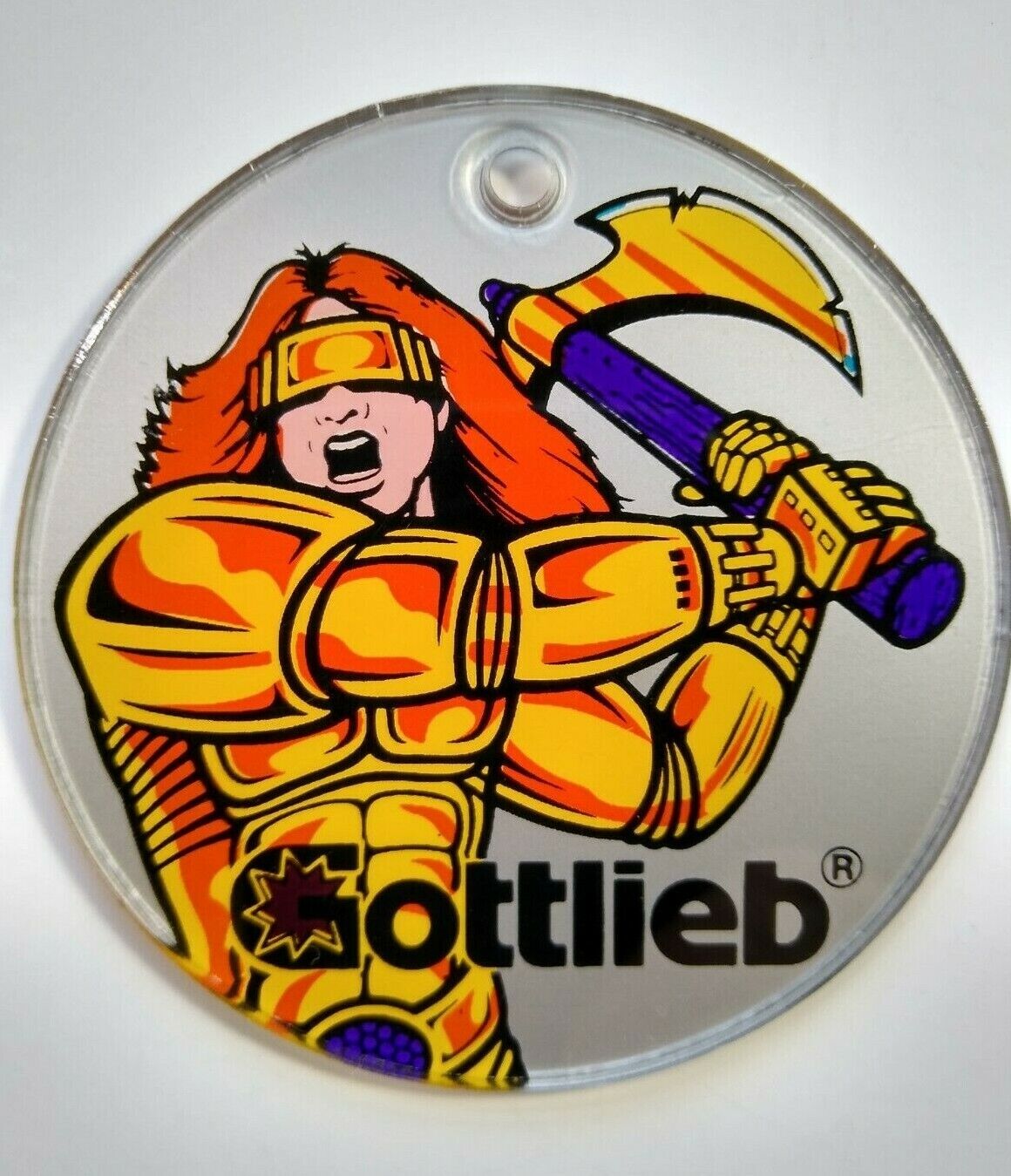 Gladiators Pinball Promo Plastic Keychain Warrior 1993 Original NOS