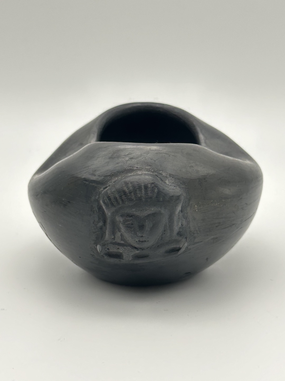 Vintage Oaxaca Black Pottery Ashtray Bowl - Signed Lahya Mexico