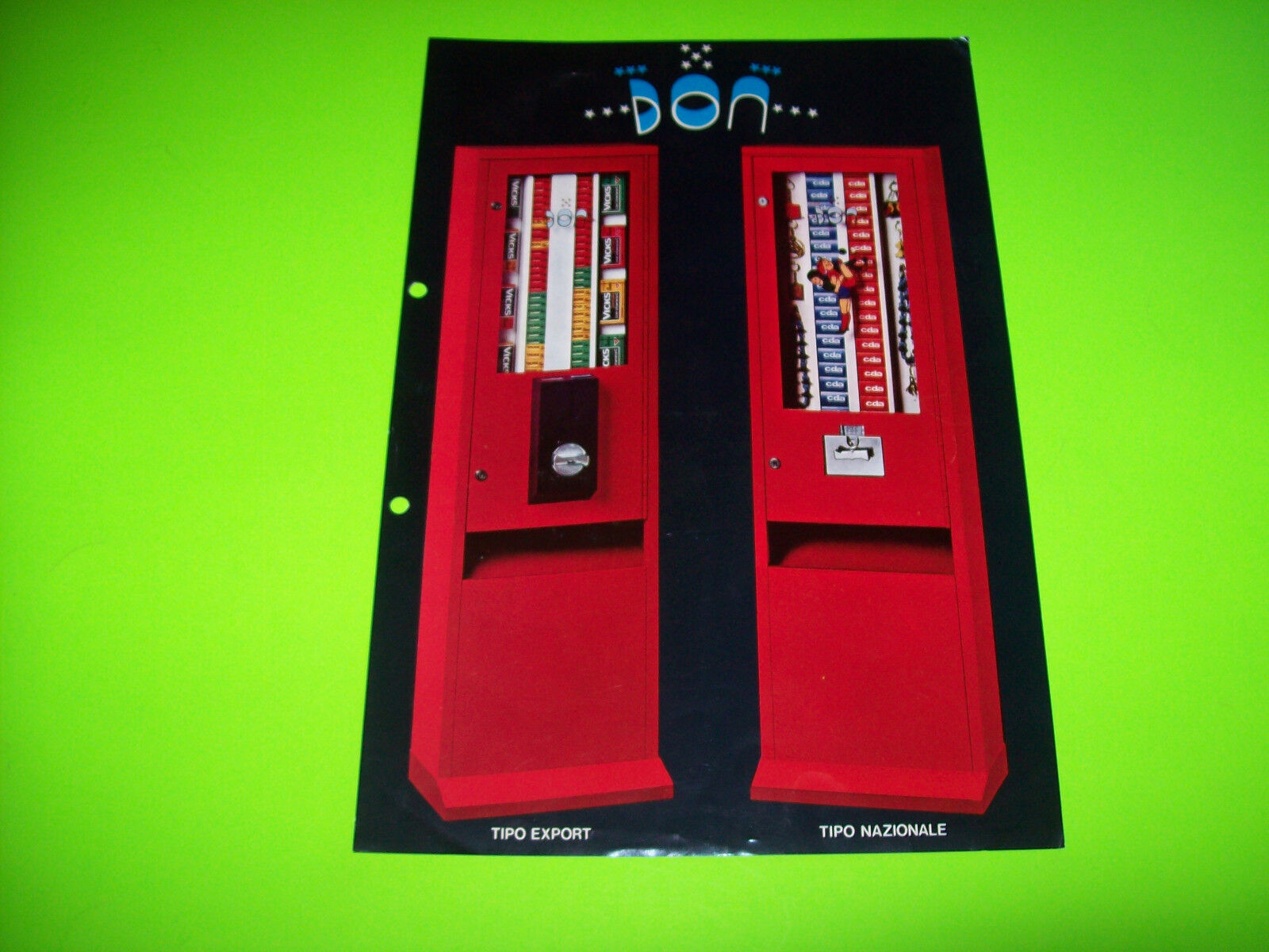 DON VENDING MACHINES ORIG ITALIAN TEXT SALES FLYER TIPO EXPORT + TIPO ...