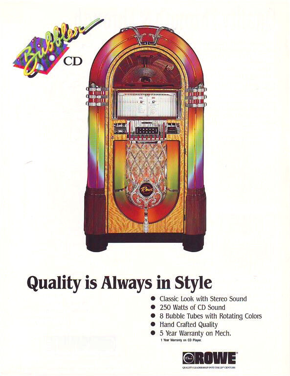 BUBBLER CD ROWE AMI 1988 ORIGINAL NOS JUKEBOX PHONOGRAPH PROMO SALES FLYER