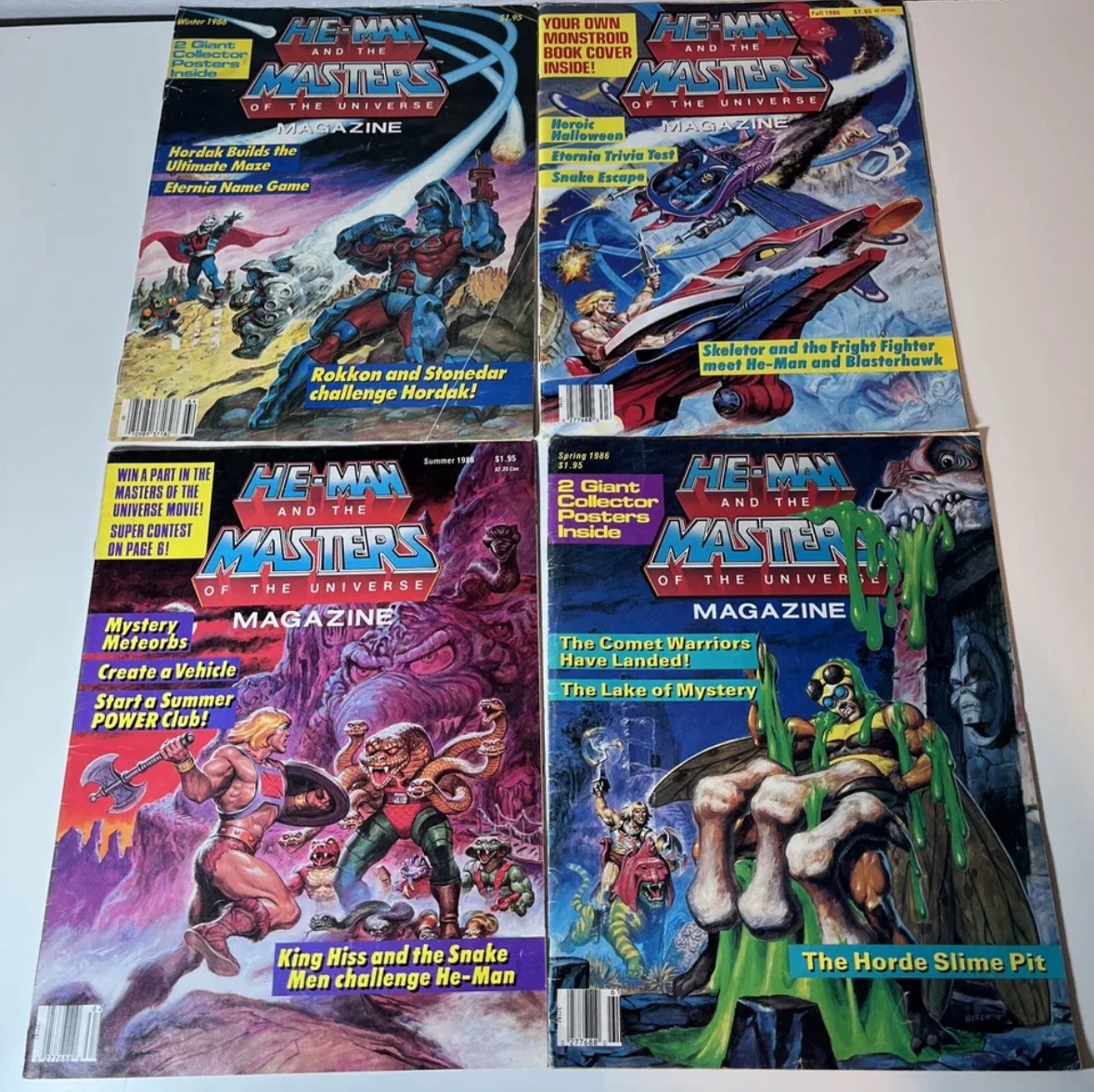 He-Man Masters Of Universe 1986 Magazine Lot Of 4 READ DESC