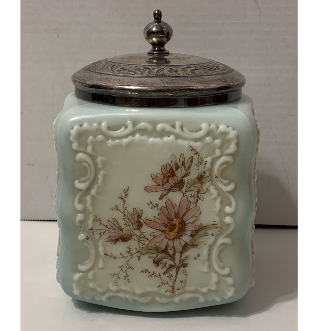 Victorian Wavecrest Rectangular Glass Biscuit Jar