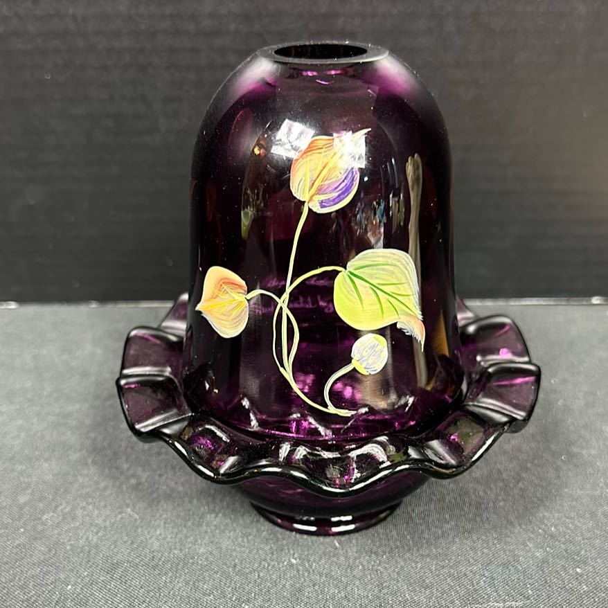 Fenton Ruffle Amethyst Fairy lamp