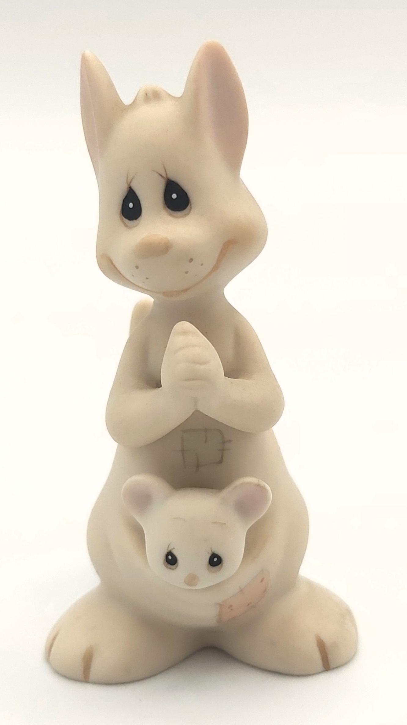 Vintage 1988 Enesco Precious Moments Kangaroo & Joey Figurine Hello World