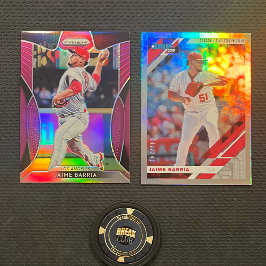 Jaime Barria Lot - 2019 Prism And Donruss /341 - Los Angeles Angels