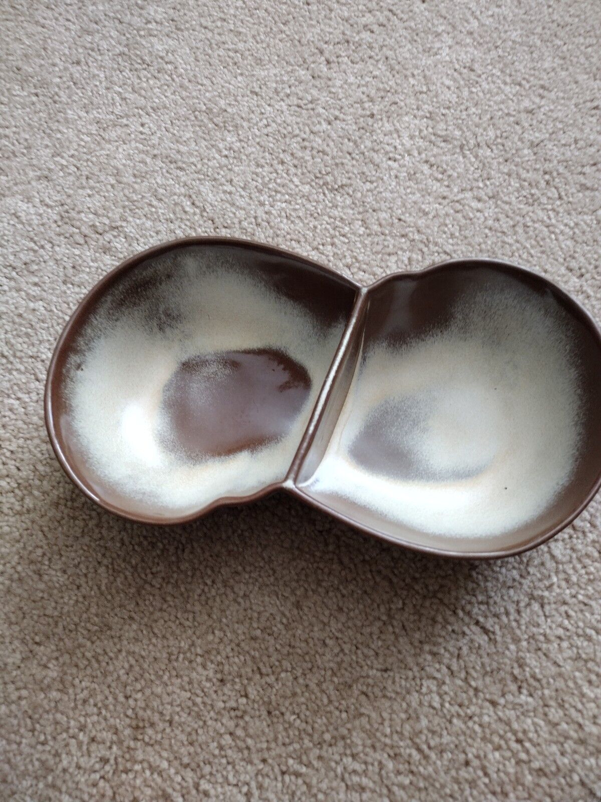 Vintage Frankoma Pottery Divided Dish