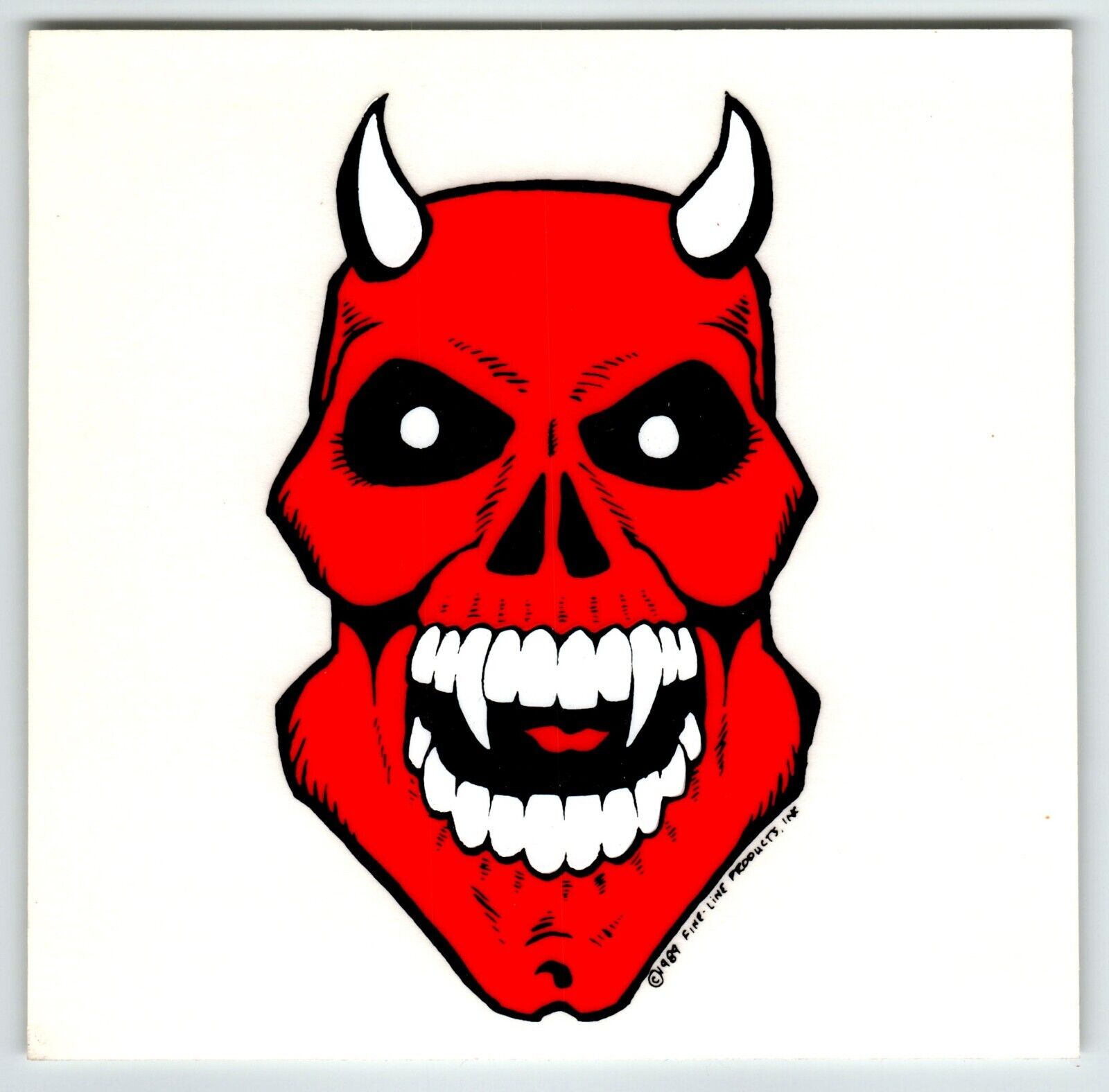 Grateful Dead Car Window Decal 1989 Red Devil Teeth Horns Demon Skull ...