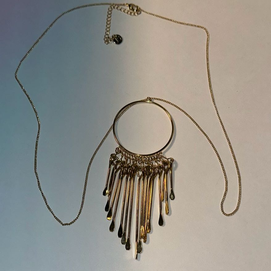 Signed JS Necklace 20” Inches Long and gold