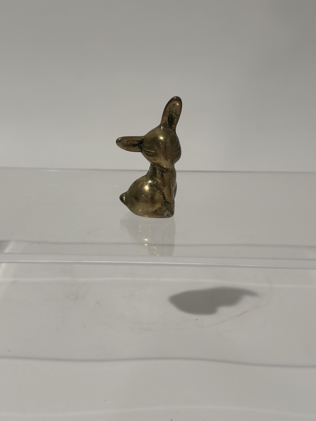 Vintage Miniature Solid Brass Rabbit Figurine Paperweight Animal