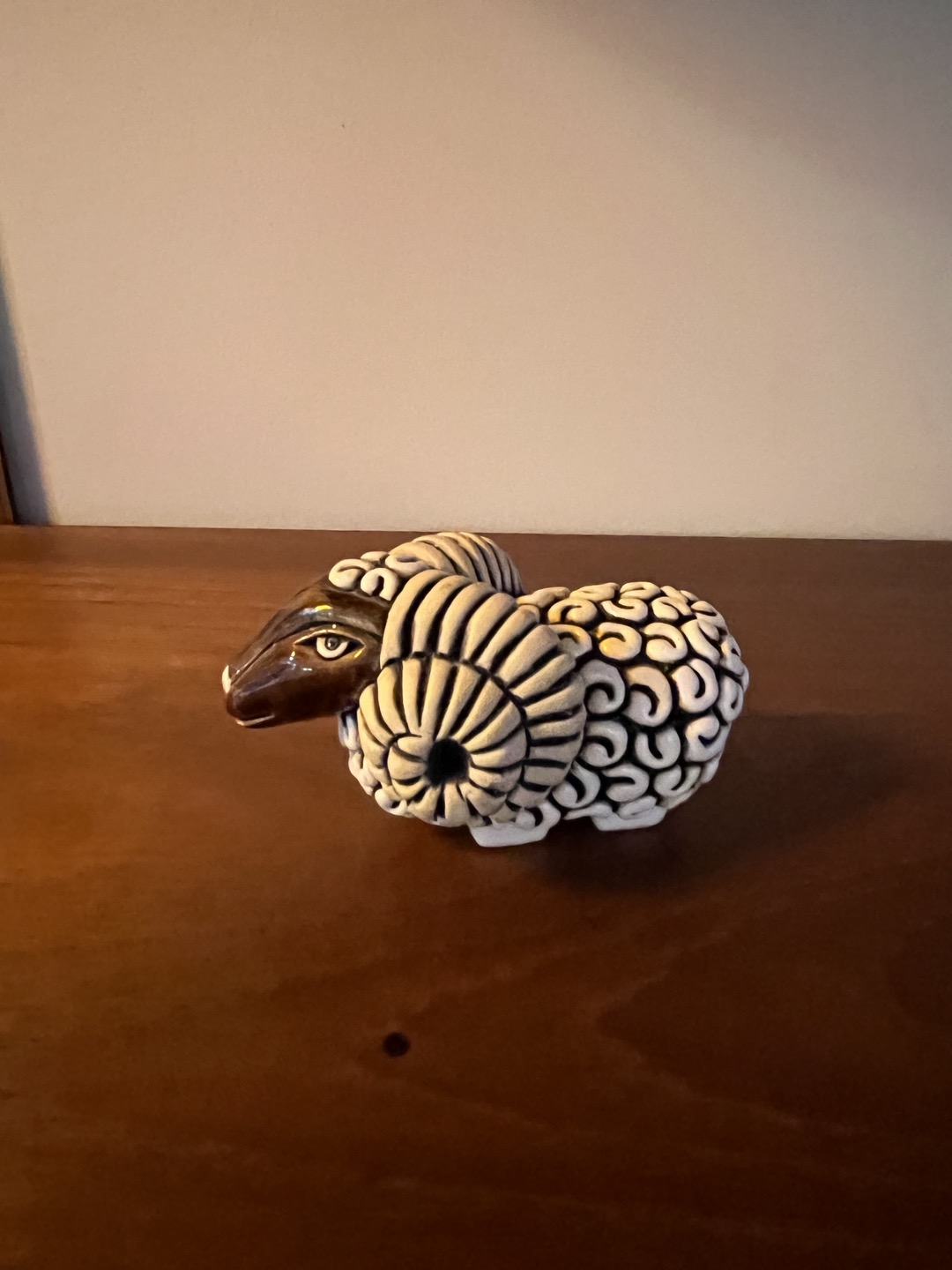 Artesania Rinconada Ram Figurine Signed Retired Uruguay 2.5 Inches Tall