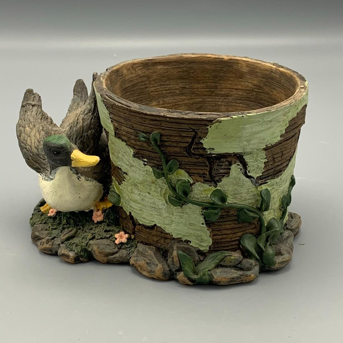Vintage Resin Flapping Wing Duck Potted Plant Holder Succulent Planter ...