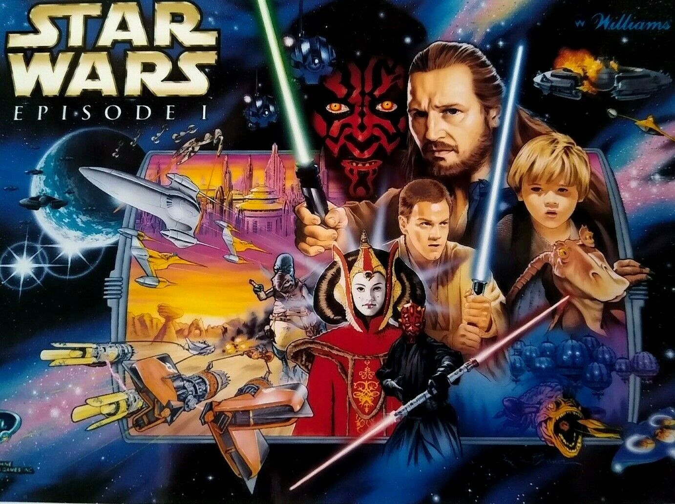 Star Wars Episode 1 Pinball Photo Of Backglass Art Original NOS Sci-Fi ...