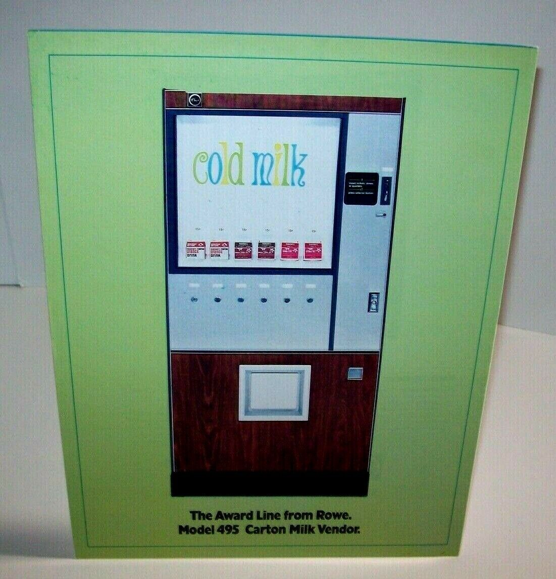 Rowe 1970 Cold Milk Vending Machine FLYER Original Vintage Artwork ...