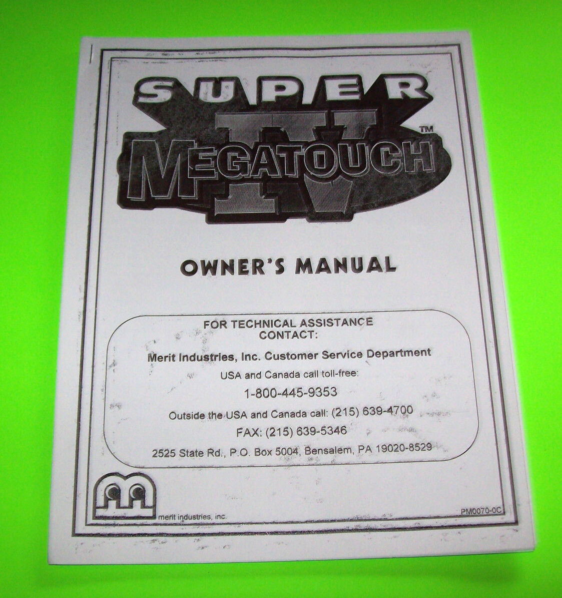SUPER MEGATOUCH IV 1996 ORIGINAL VIDEO ARCADE GAME SERVICE MANUAL