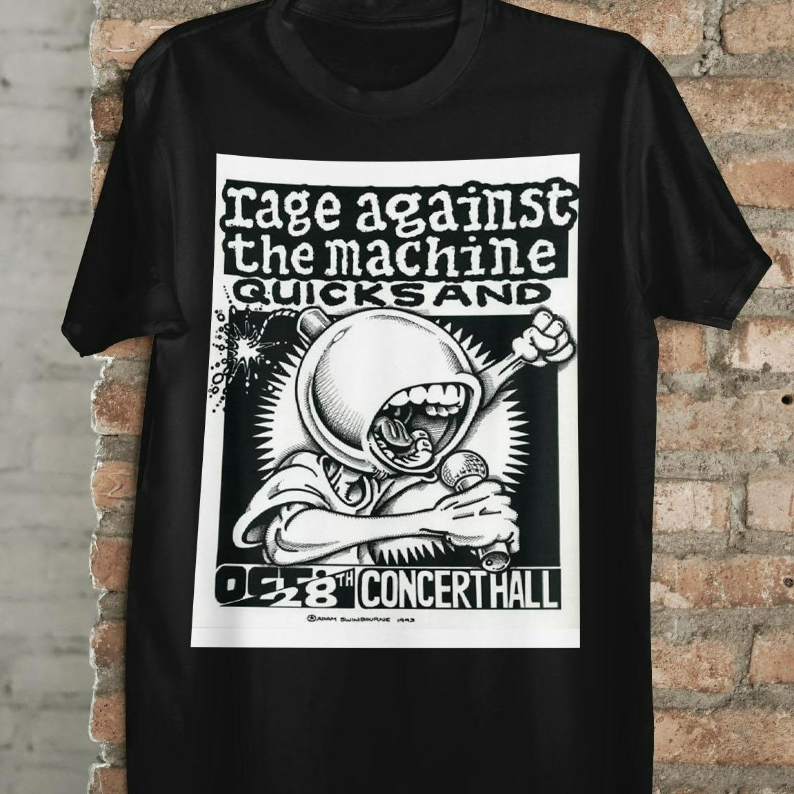 RAGE AGAINST THE MACHINE CONCERT MUSIC POSTER ART - BLACK T-SHIRT ...