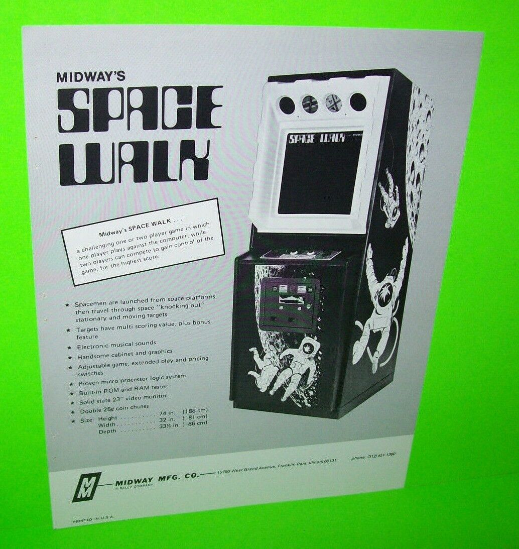 Space Walk Arcade FLYER Original 1978 Grey Version Video Game Retro ...