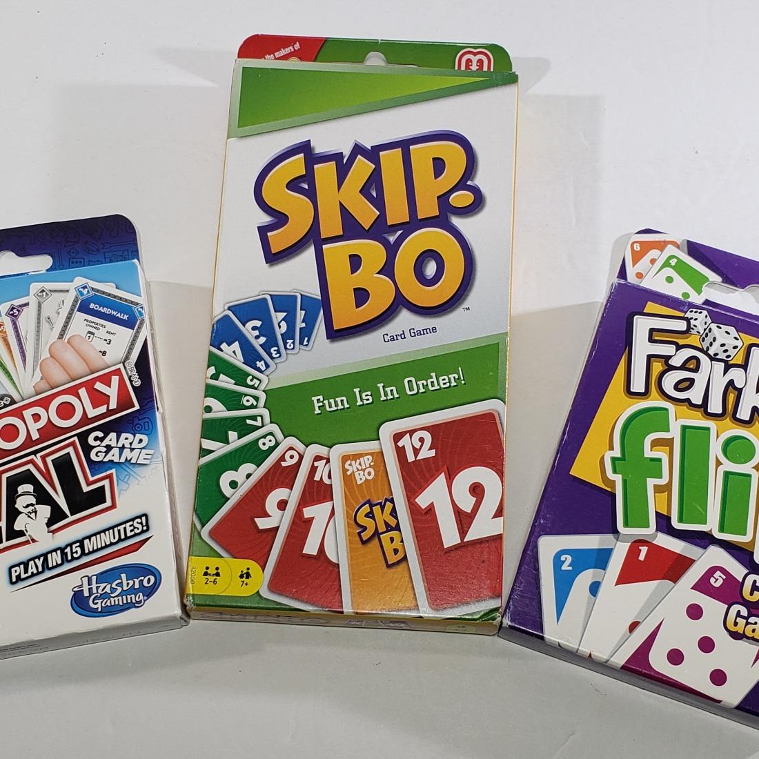 Skip Bo - Monopoly - Farkle Card Game Lot Unopened