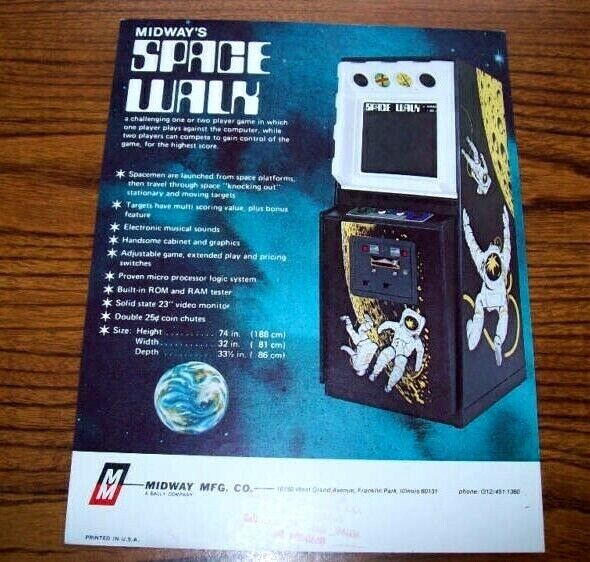 Space Walk Arcade Flyer Original Retro Sci-Fi 1978 Vintage Retro ...