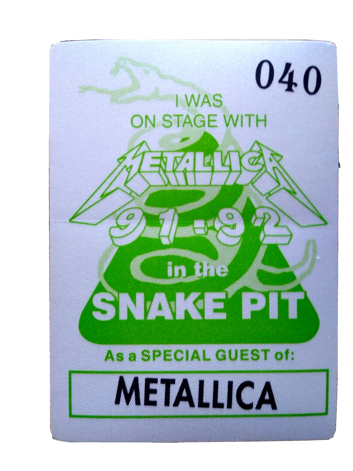 Metallica Backstage Pass In The Snake Pit Original Hard Rock Metal ...