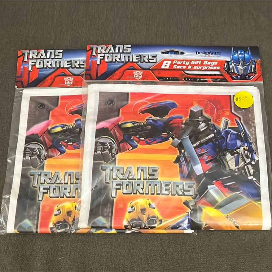 Transformers Or Cars Party Gift Bags / 2 Packs Of 8