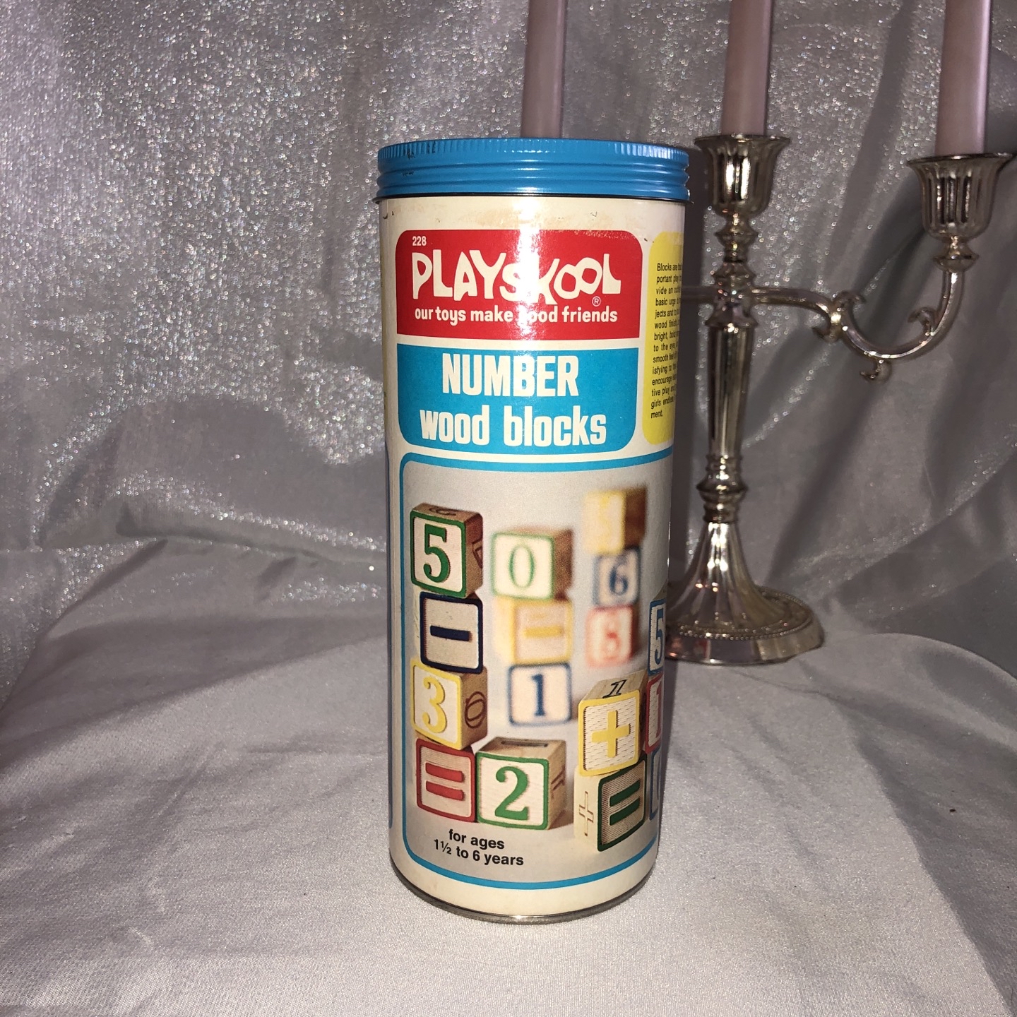 vintage 1974 number wooden blocks