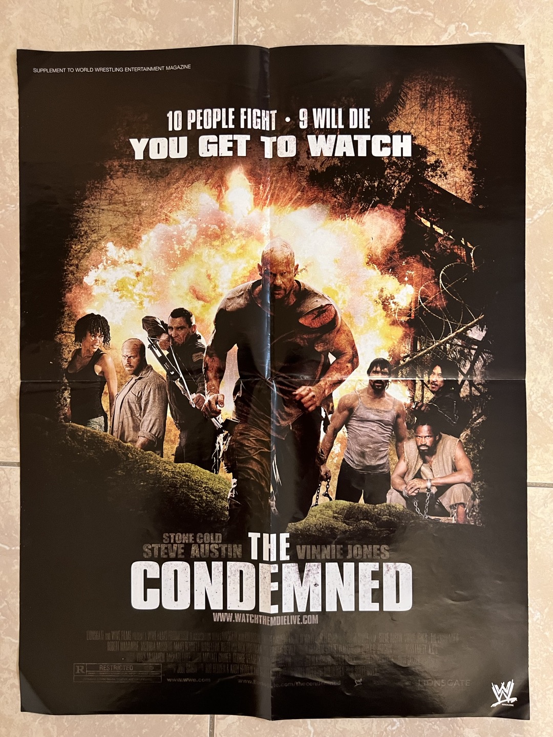 WWE Magazine Poster Stone Cold Steve Austin The Condemned 16x21