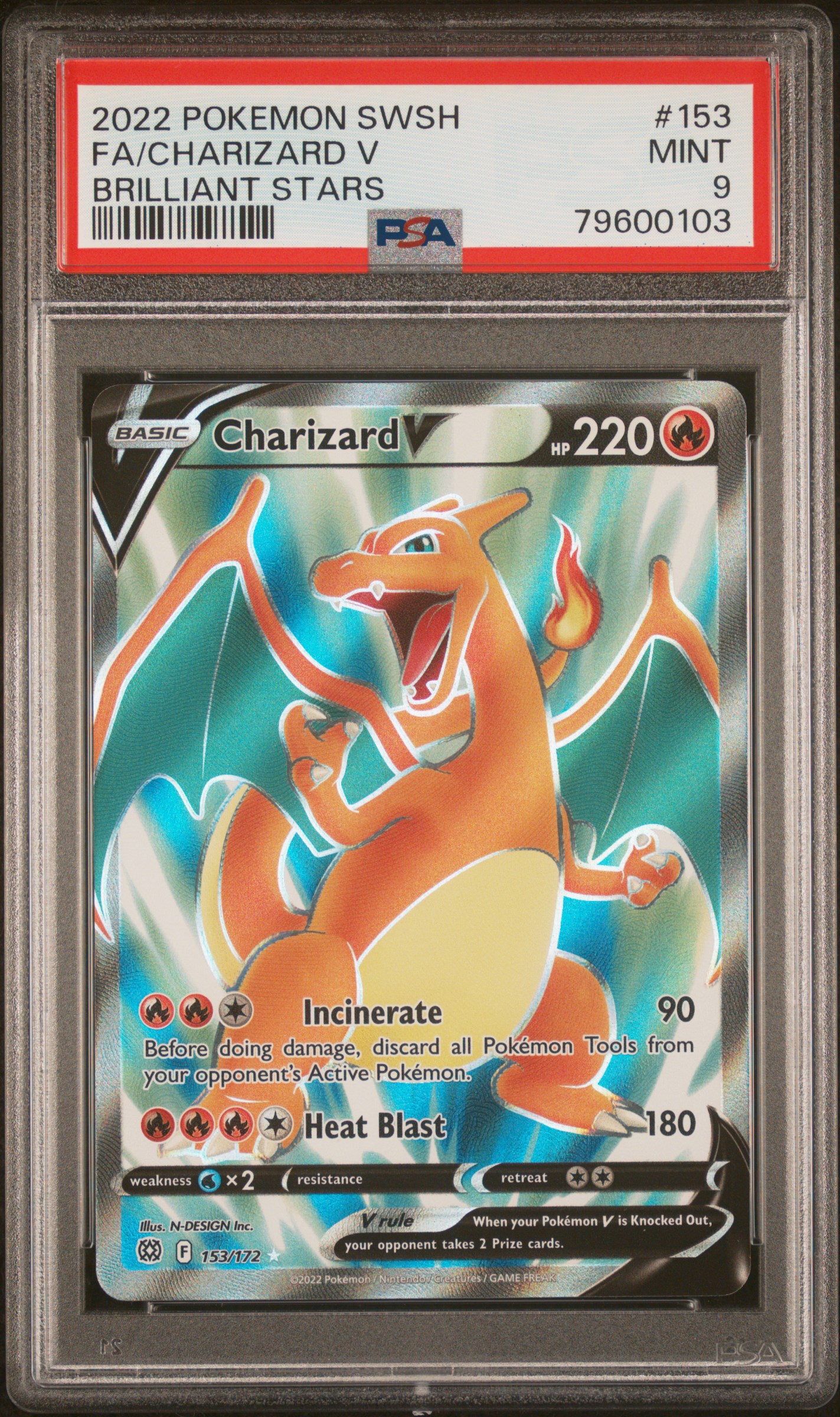 Fa/Charizard V 2022 Pokemon Sword & Shield Brilliant Stars Tcg Cards ...