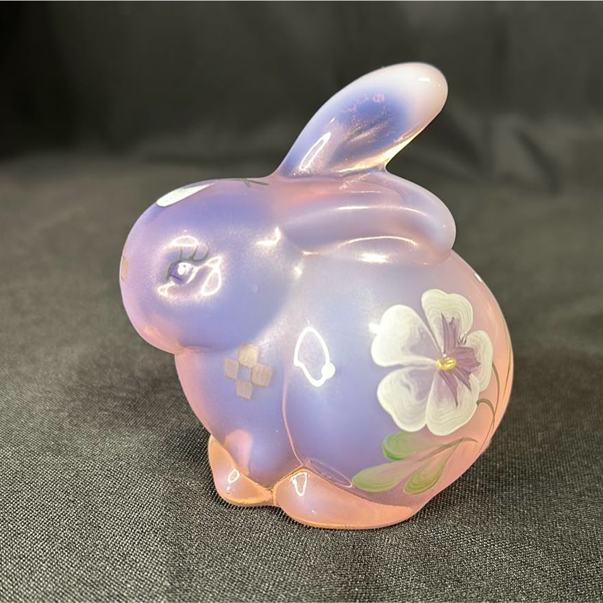 Fenton Pink Rabbit/Bunny Signed