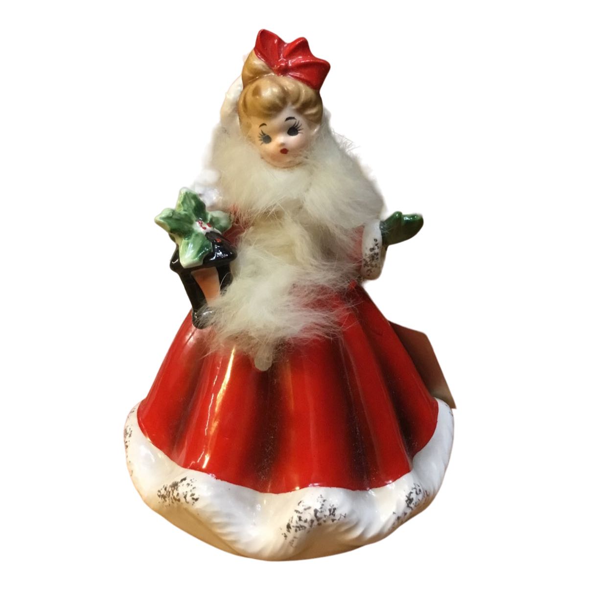 Josef Original Christmas Lady Caroler Music Box Figurine Lantern Fur ...