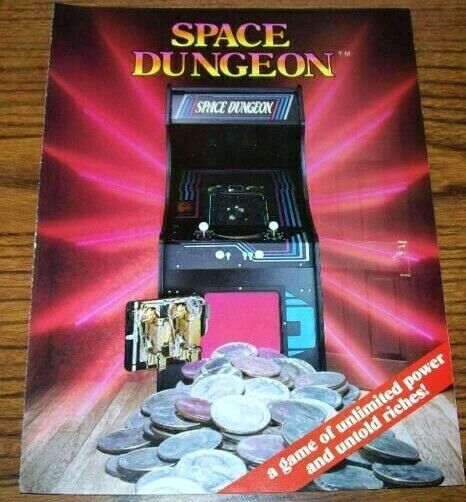 Space Dungeon Arcade Flyer Original Video Game Vintage Retro Art 1981