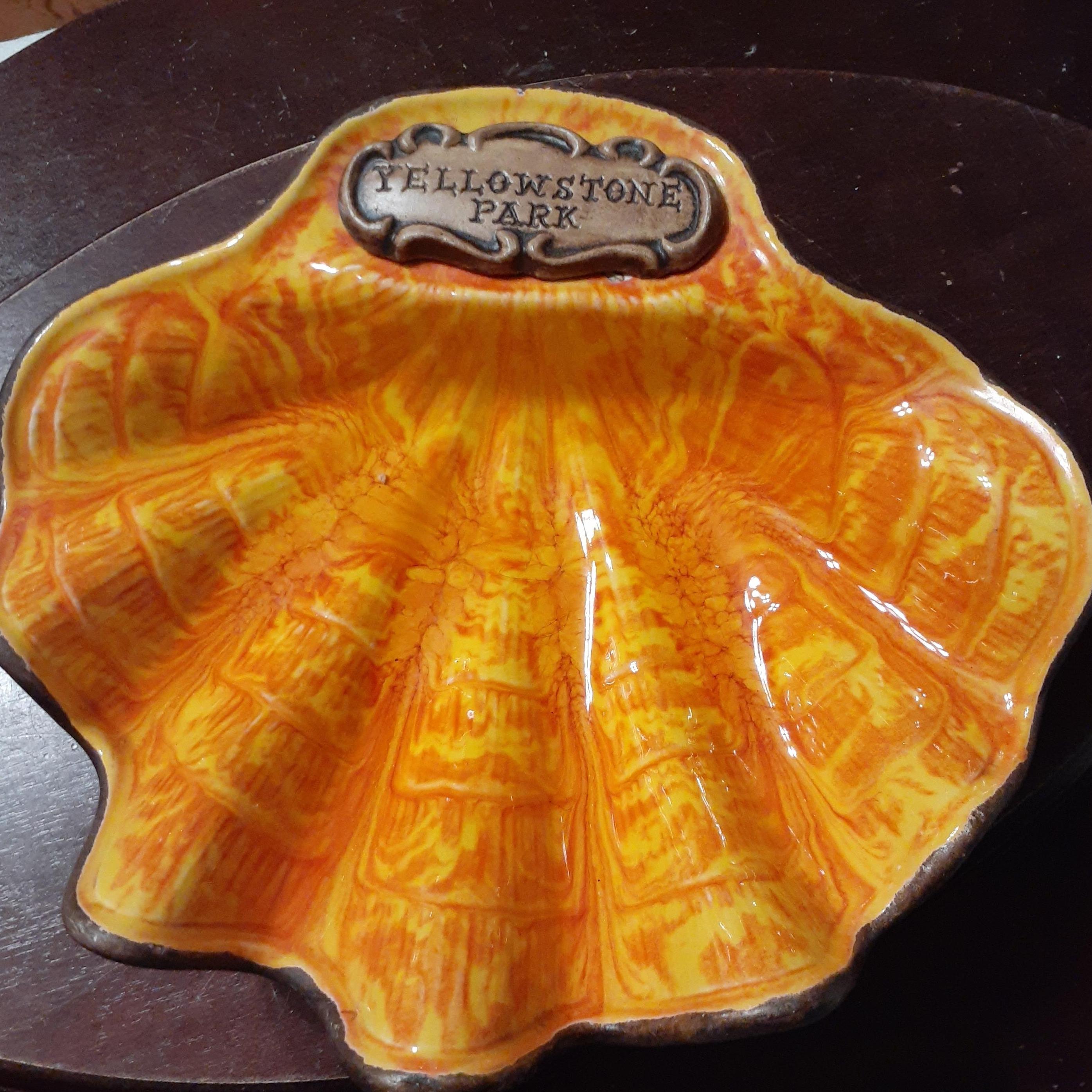 Yellowstone Park Souvenir Shell Dish By Treasure Craft