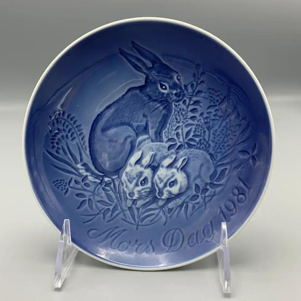 1981 Bing and Grondahl Mother's Day Plate Hare and Young Wildlife Ltd ...