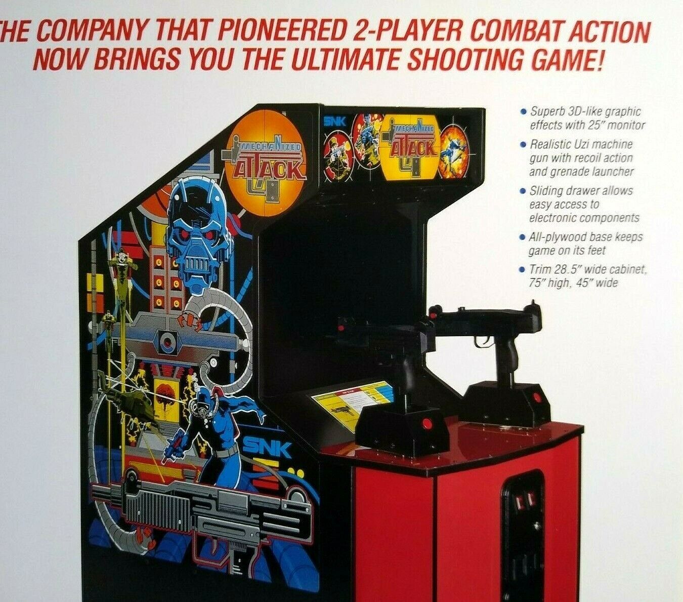 Mechanized Attack Arcade Flyer Original 1989 UNUSED Video Game Promo ...