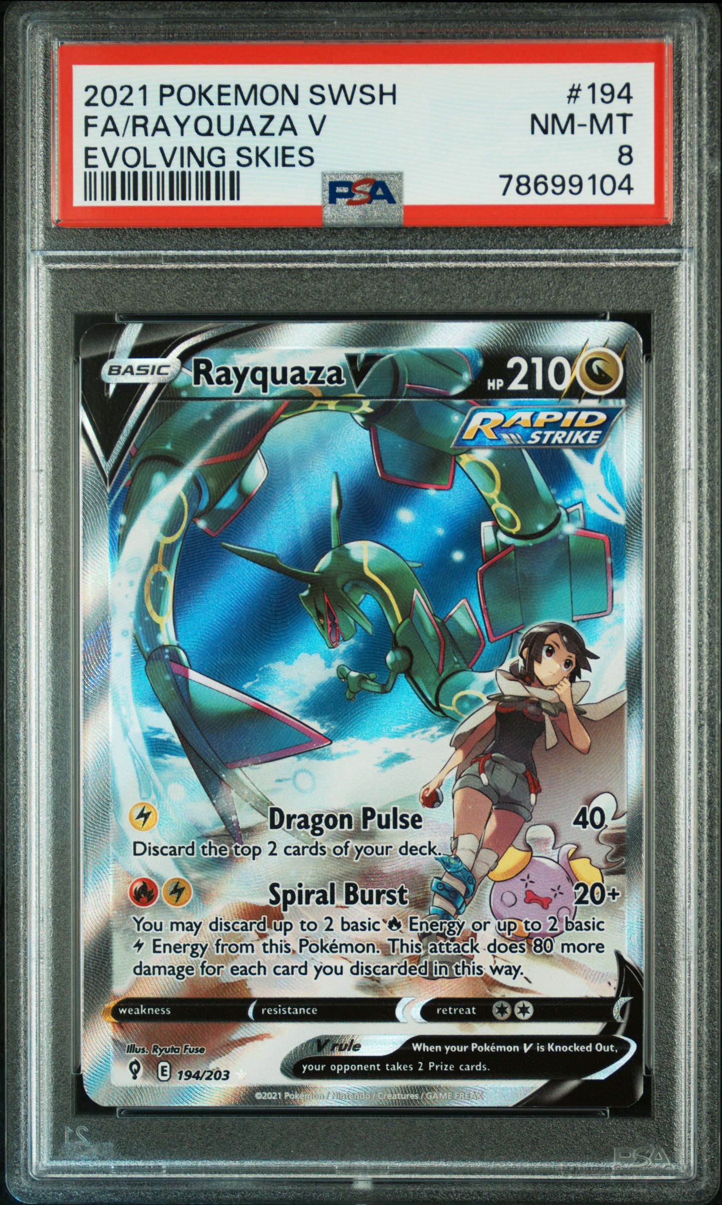 FA / Rayquaza V 2021 Pokemon Sword & Shield Evolving Skies TCG Cards ...