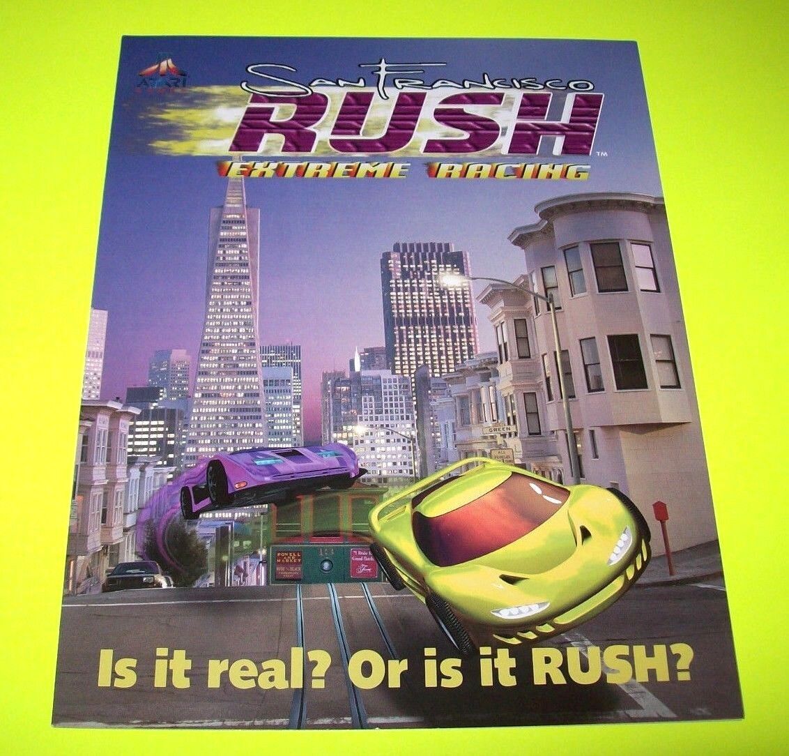 San Francisco Rush Arcade FLYER Original NOS Video Game Racing Art Print