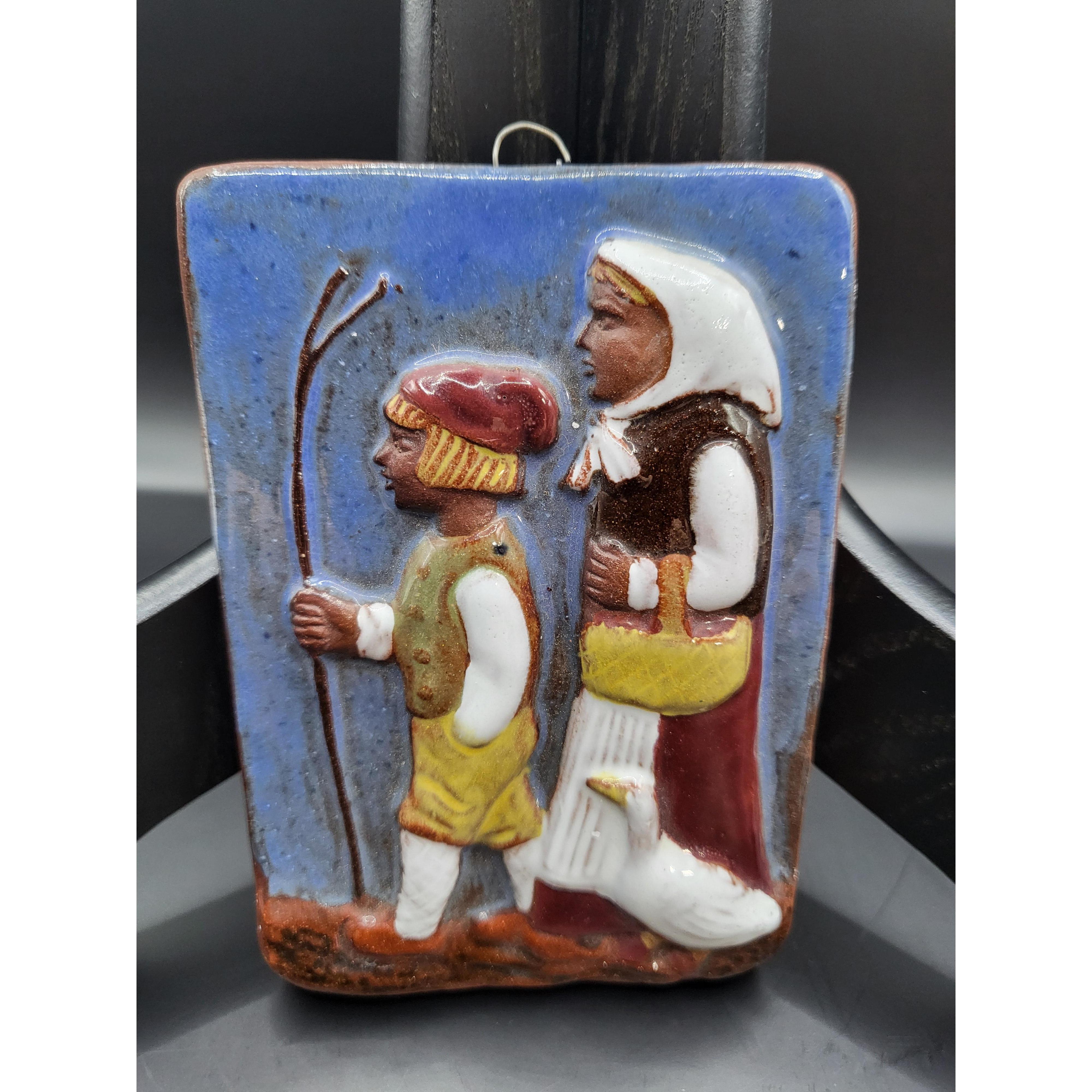 Vintage Rare Swedish Redware Truls Art Pottery Wall Tile - Signed Anna ...