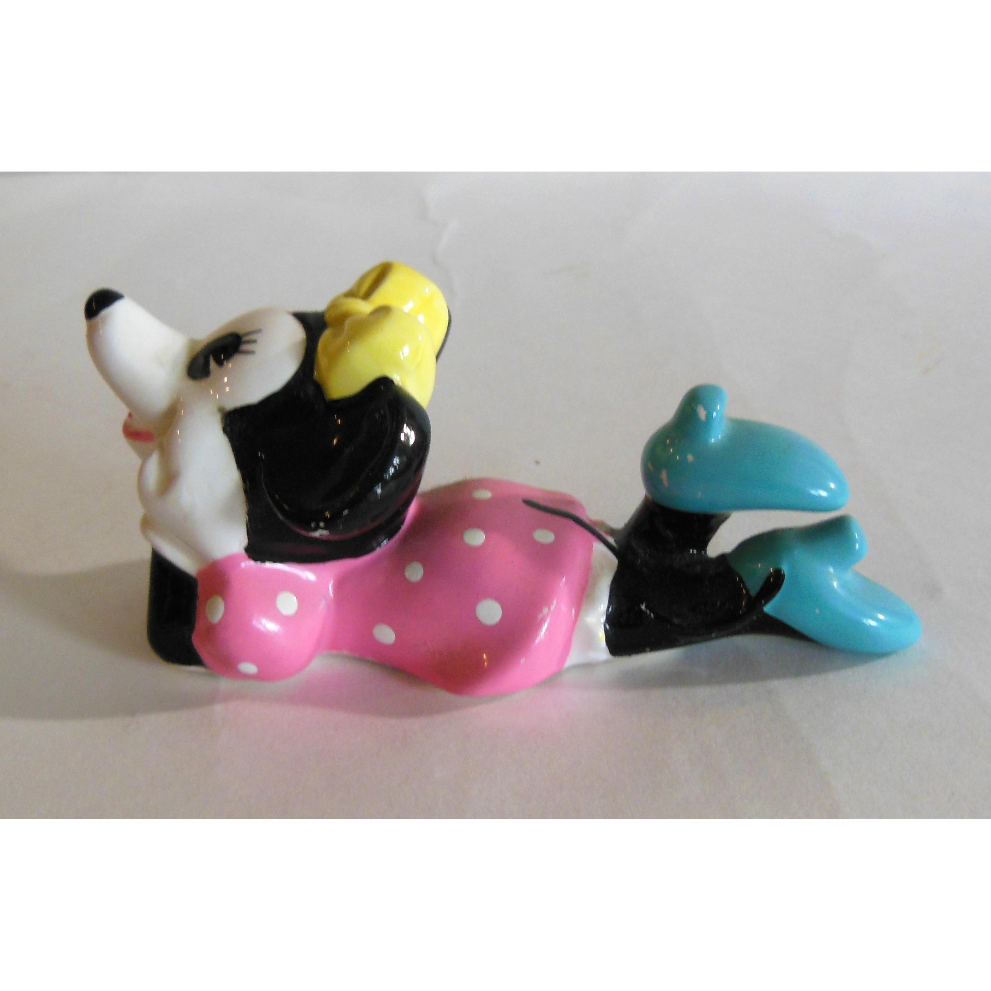 Vintage Walt Disney, MINNIE MOUSE, Hand Painted Porcelain Figurine ...