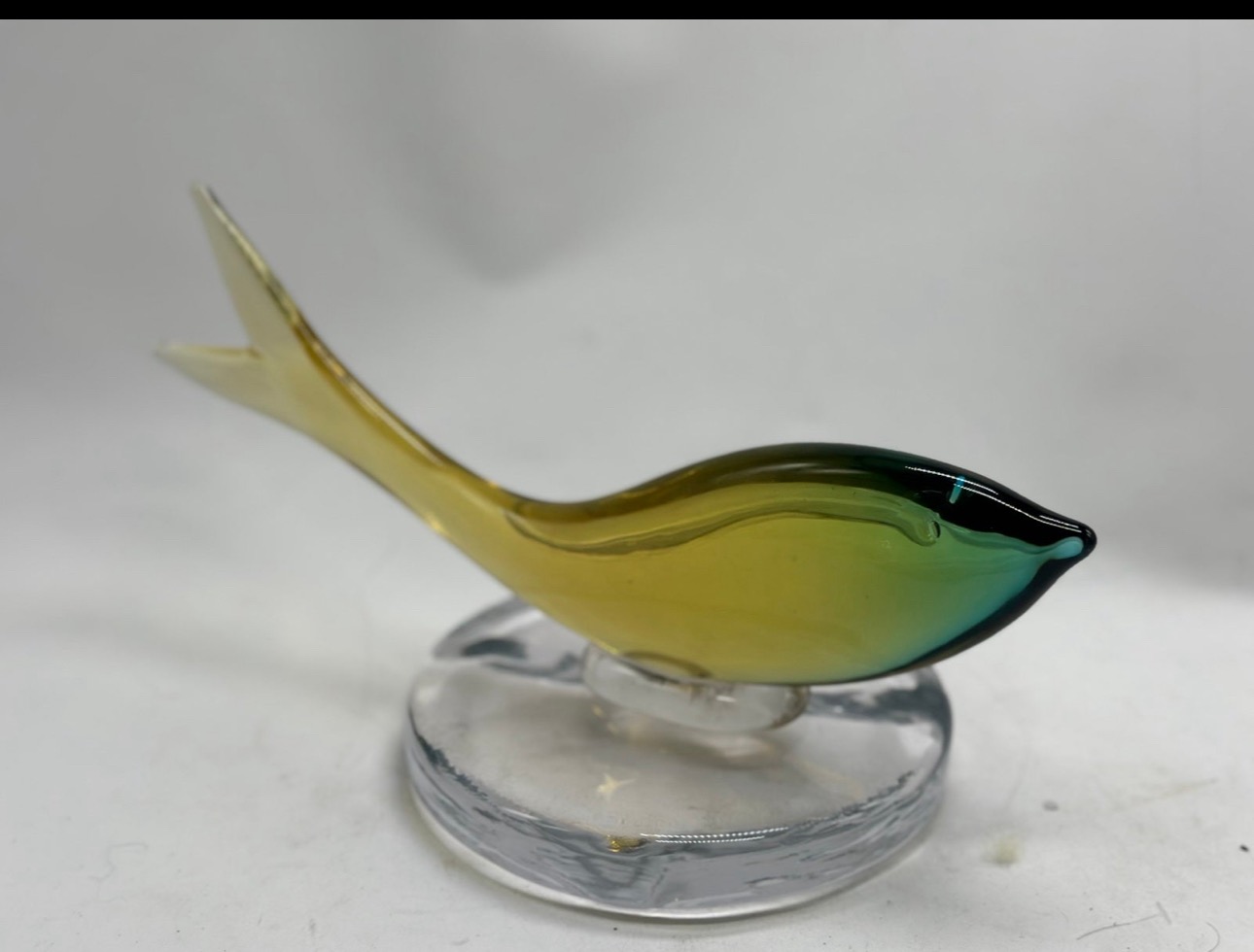 Vintage Murano Cenedese Glass Modernist Fish Sculpture