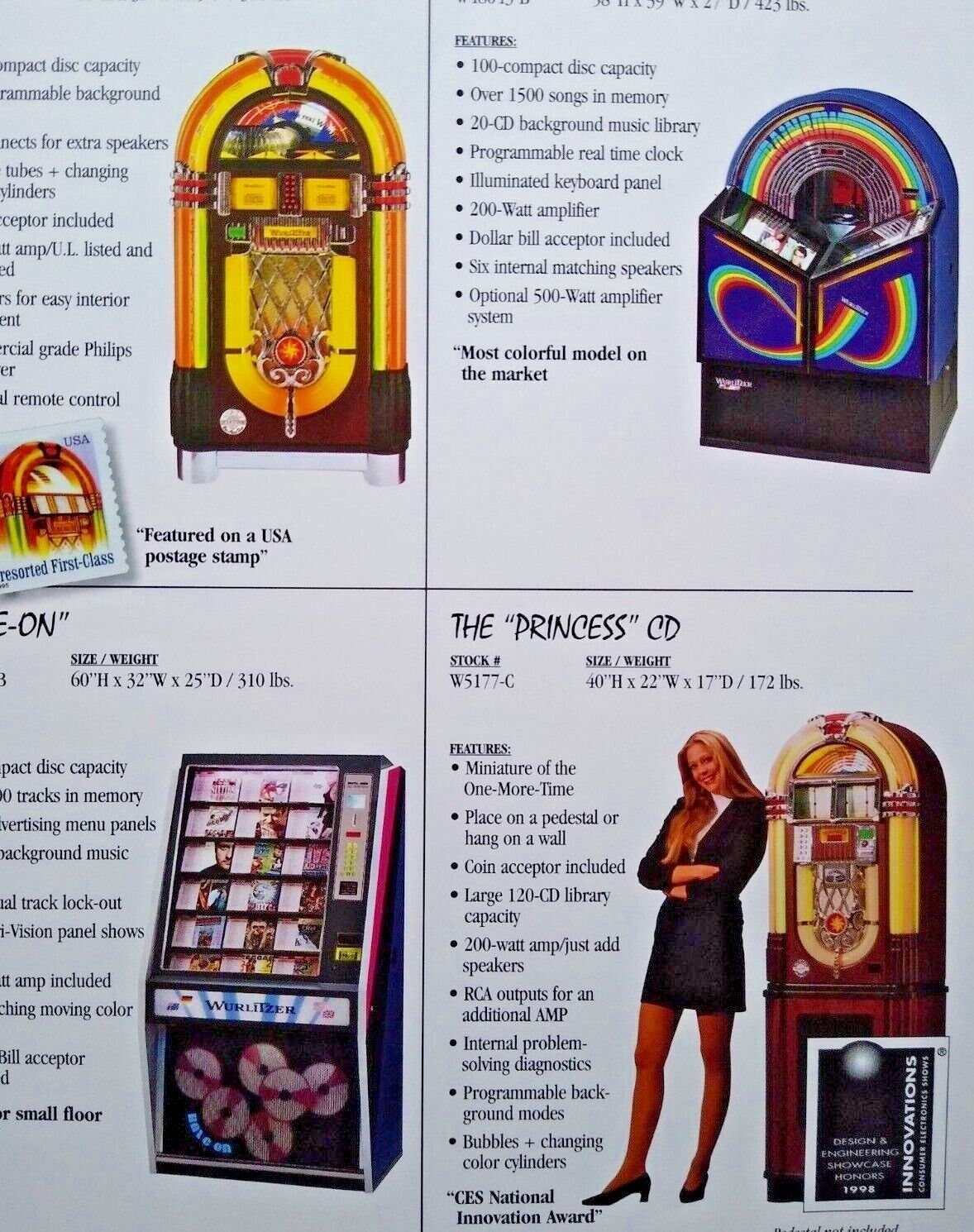 Wurlitzer Jukebox Flyer Shows One More Time Rave On Rainbow Princess CD ...