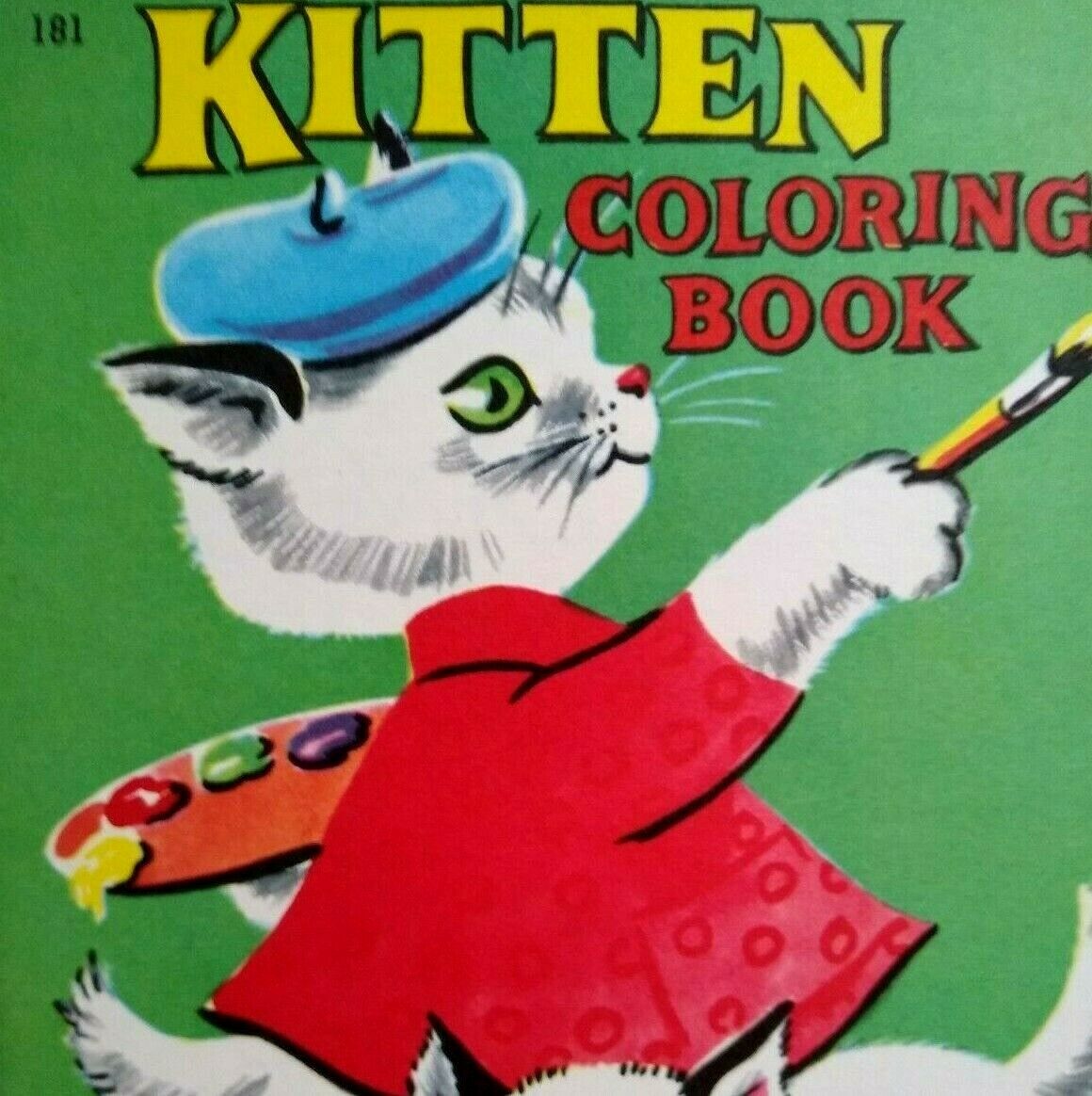Big Little Book Kitten Coloring Book Saalfield 181 White Cat With ...
