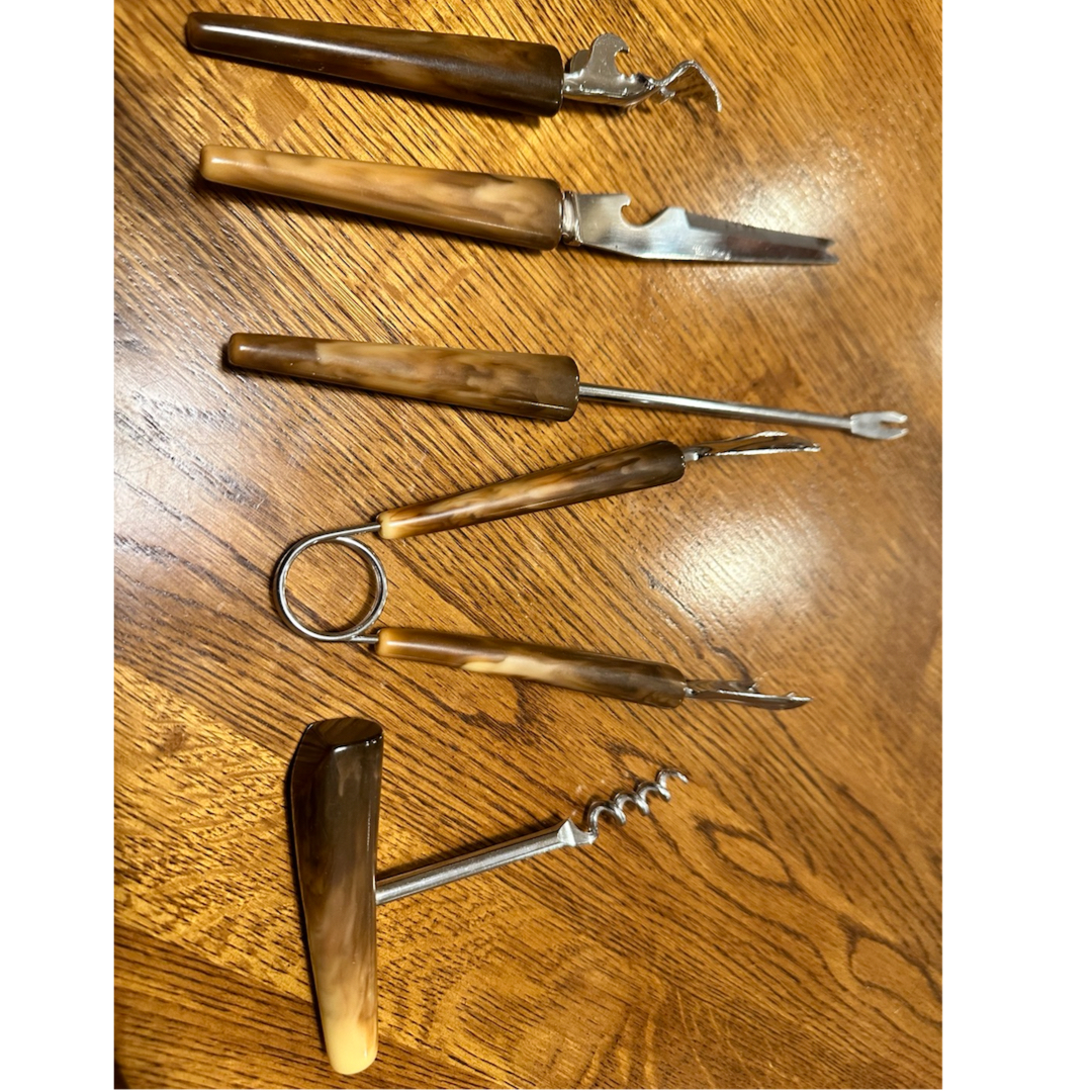 Set Of 5 Root beer Bakelite Hardware Set