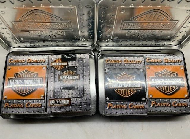 HARLEY-DAVIDSON Collectible Collector Tin & Playing Cards Two Tins 2005