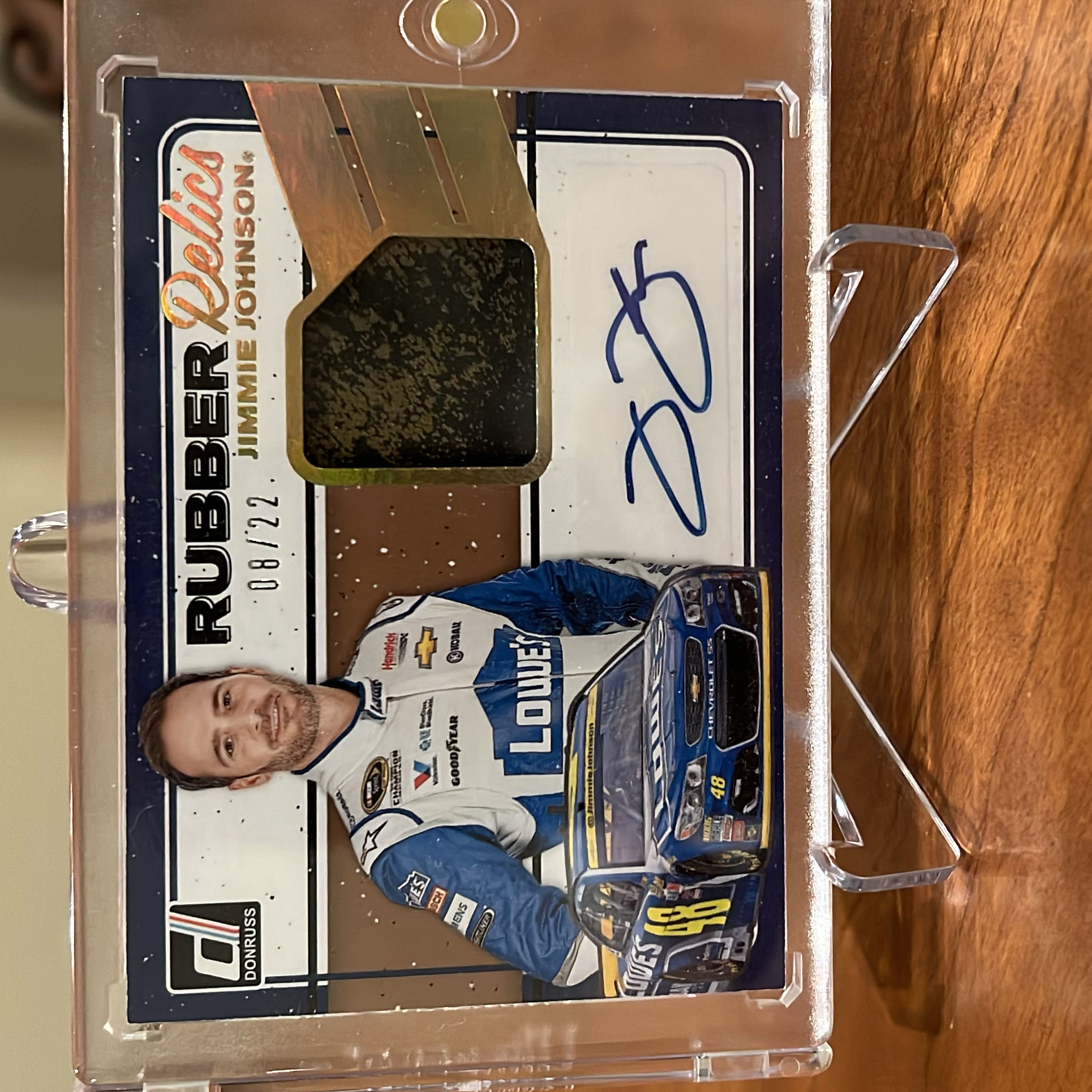 2017 Donruss Jimmie Johnson 8/22 Auto Rubber Relics