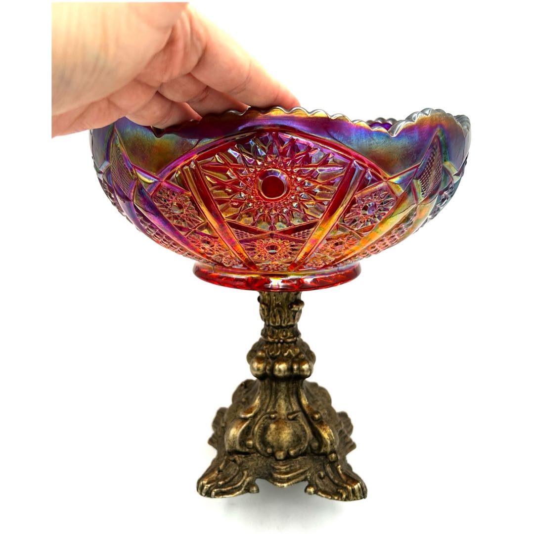 Unique Indiana Ruby Red Sunset Amberina Carnival Glass Heirloom 8 ...