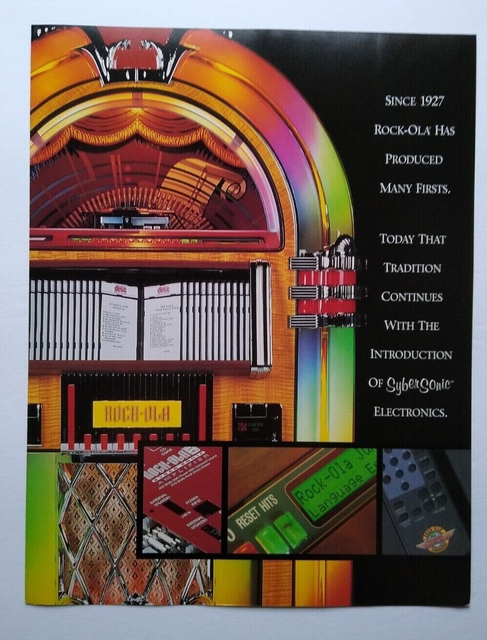 Antique Apparatus Rock-Ola Jukebox FLYER Syber Sonic Phonograph Music ...