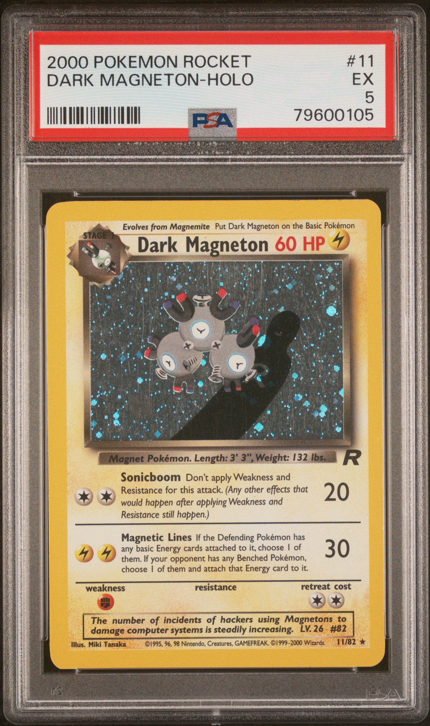 Dark Magneton-Holo 2000 Pokemon Rocket Tcg Cards 11 PSA Ex 5