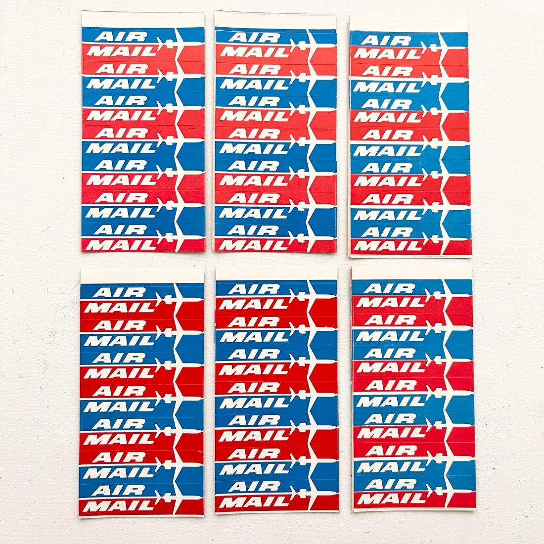 Airplane Labels Air Mail Sticker Etiquette Vintage 1970s Peel Off Self ...