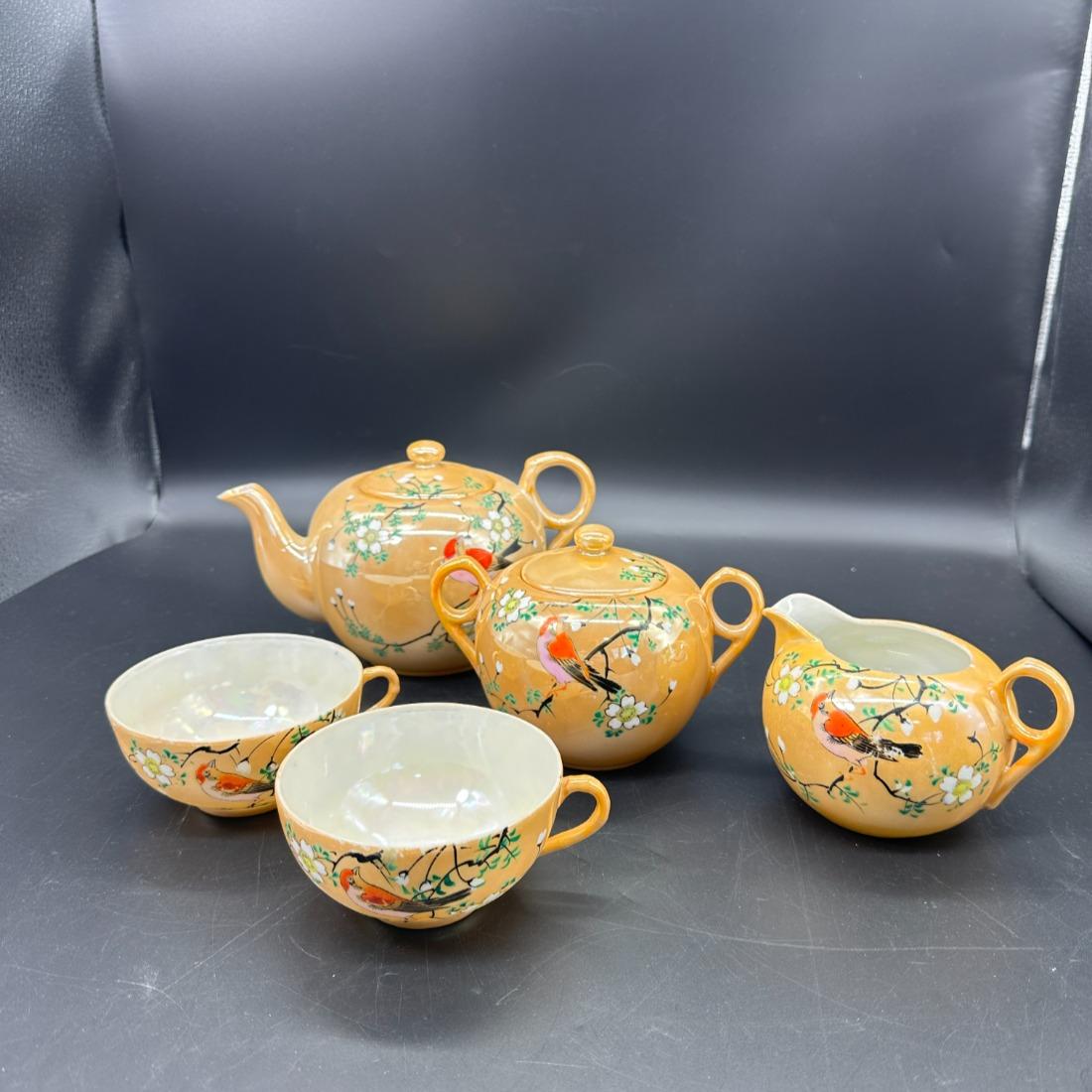 Lusterware Tea Set Japan Vintage 7 pc set