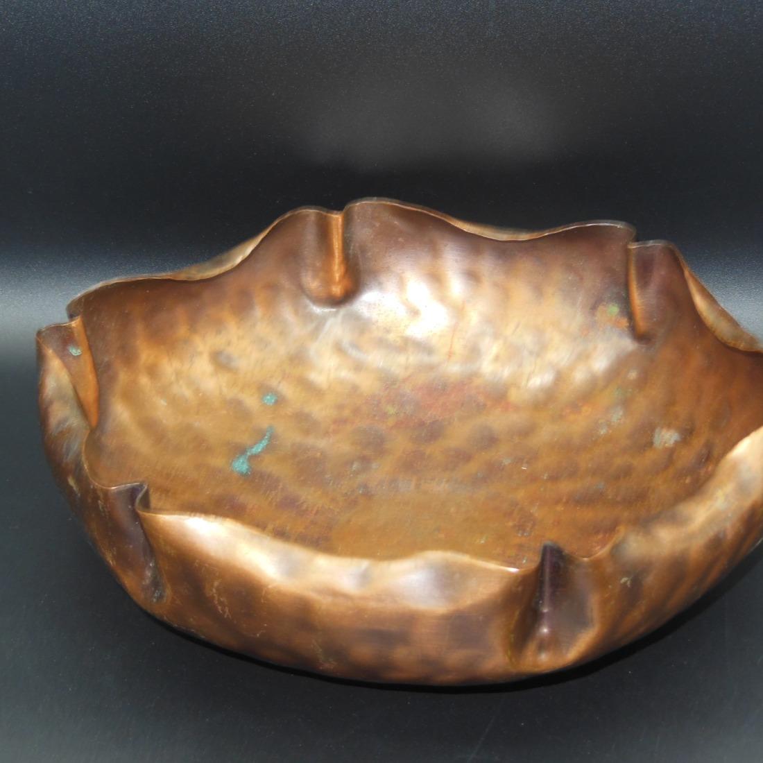 Vintage MCM, COPPERCRAFT Hand Wrought Solid Copper, Centerpiece Bowl 28