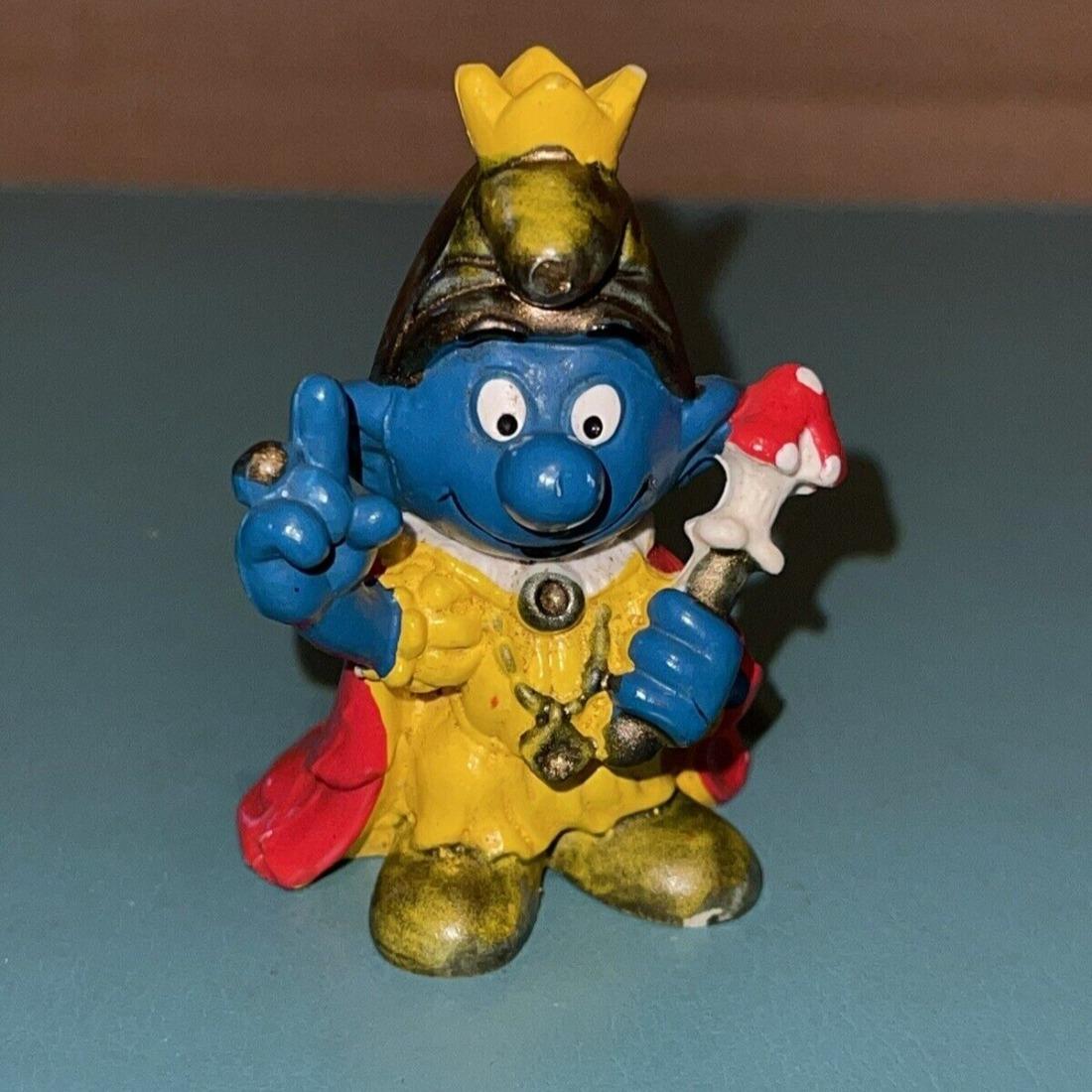 Smurfs Emperor Smurf King Crown 20046 Figure Vtg Schleich Figurine Gold ...